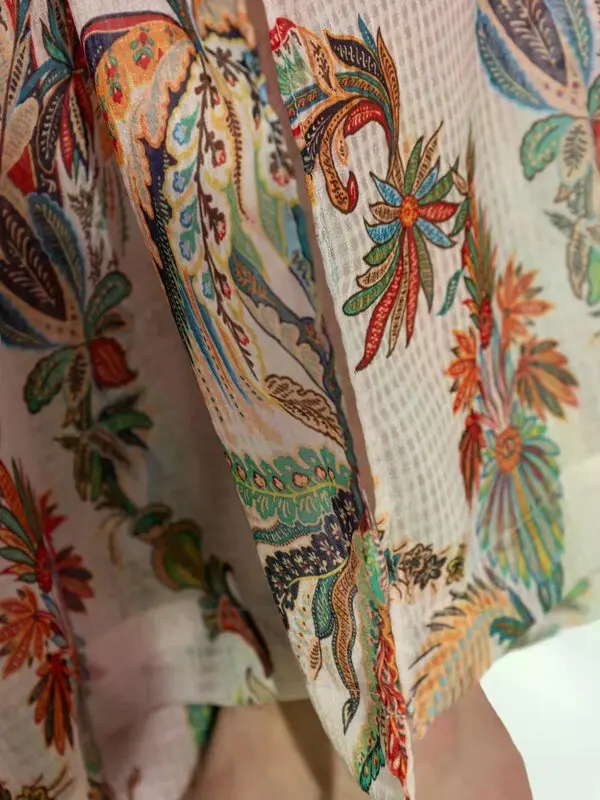 Etro Paisley Print Slit Detail Palazzo Pants