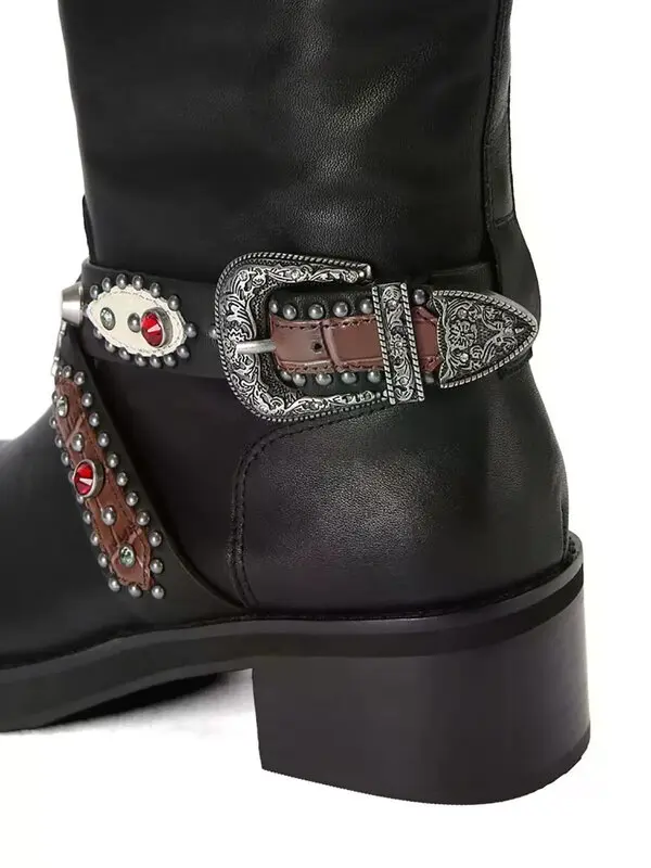 Kurt Geiger Western Studded Biker Boots