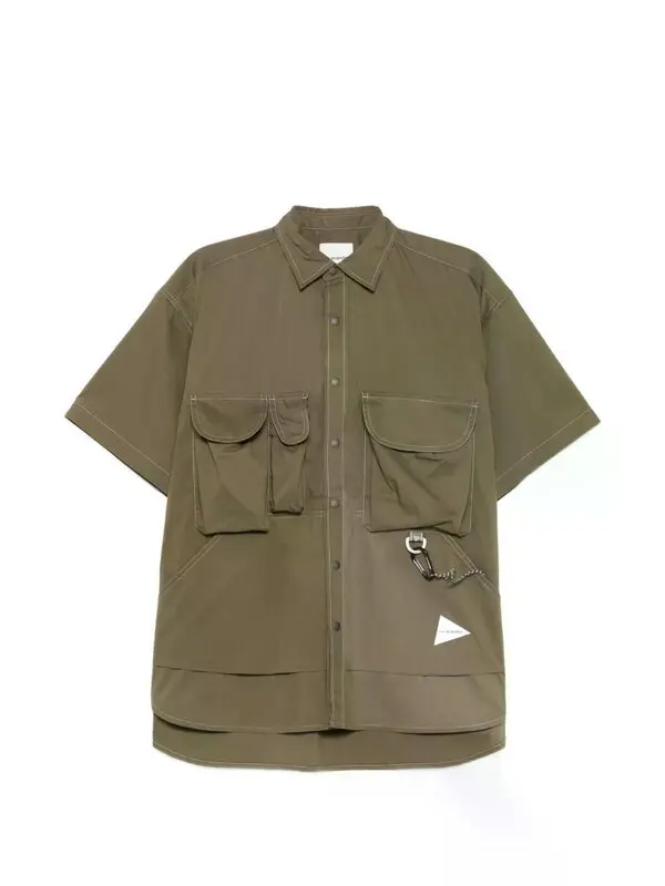 AND WANDER Multi-pocket Short-sleeve Shirt