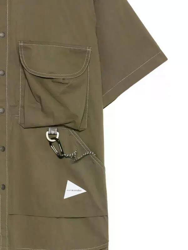 AND WANDER Multi-pocket Short-sleeve Shirt