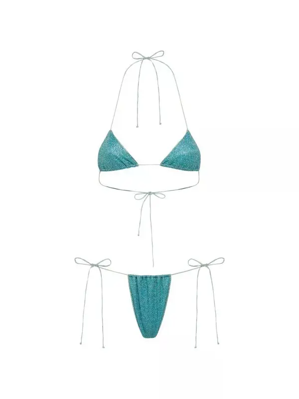 Oseree Lumiere Glitter-effect Bikini - Blue