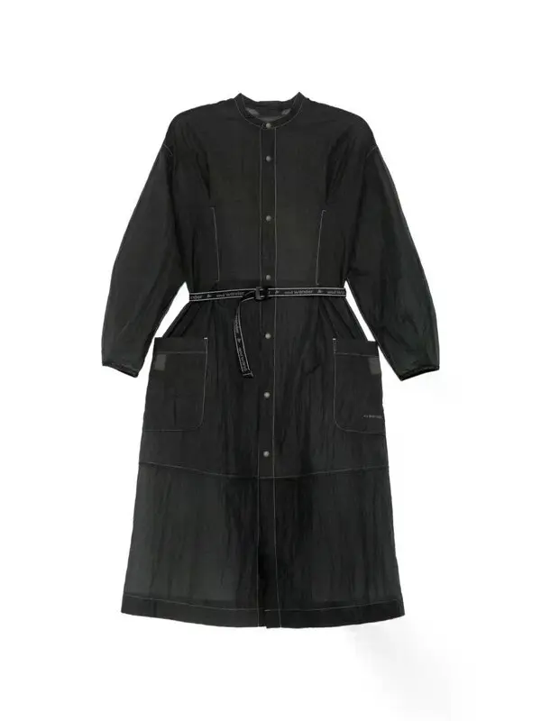 AND WANDER Sheer Ripstop Band Collar Shirt