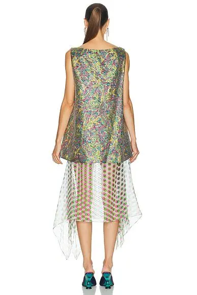 Dries Van Noten Brocade Dress - Lemon