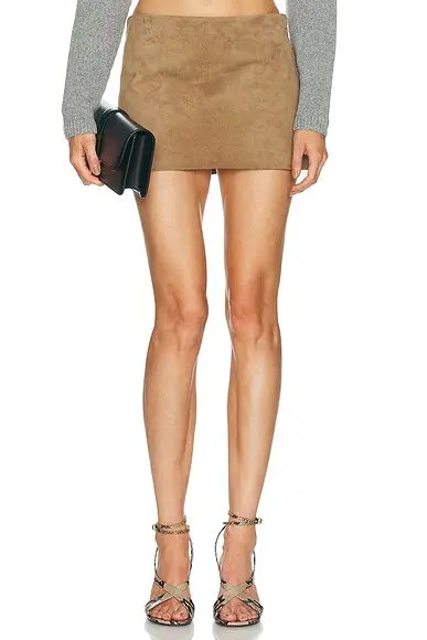 Khaite Jett Suede Skirt
