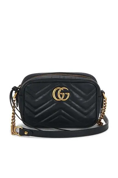 Gucci Mini Gg Marmont Shoulder Bag - Black