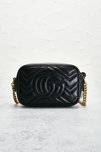 Gucci Mini Gg Marmont Shoulder Bag - Black