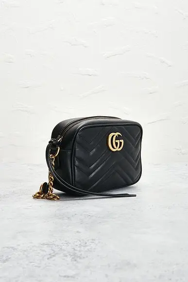 Gucci Mini Gg Marmont Shoulder Bag - Black