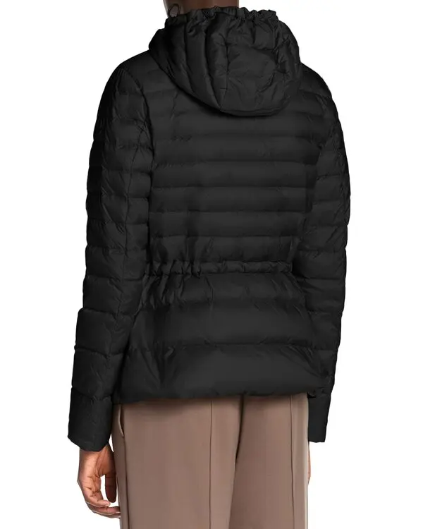 Moncler Raie Hooded Short Down Jacket With Grosgrain Details - Black