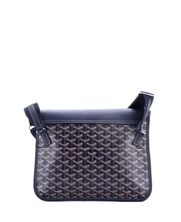 Goyard Coursier Messenger Bag Coated Canvas And Leather - Blue