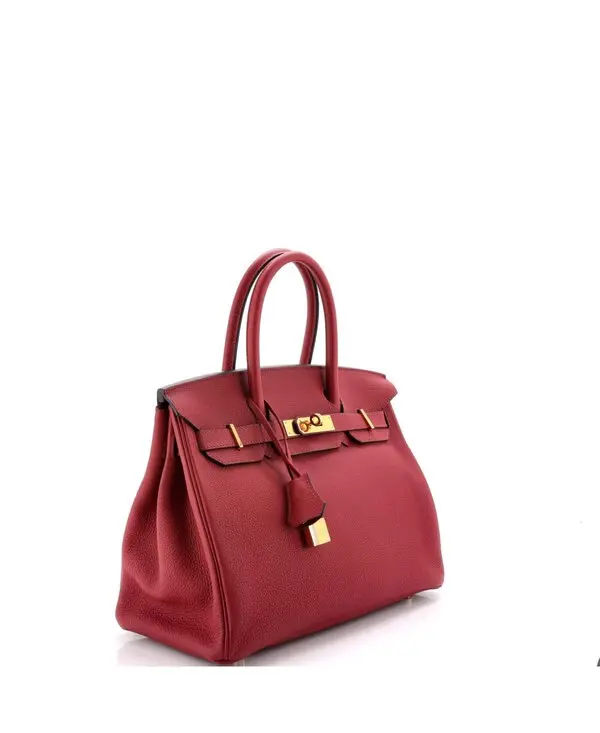 Hermès Birkin 30 Handbag Red Togo With Gold Hardware