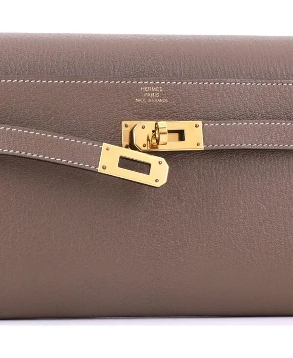 Hermès Kelly To Go Wallet Chevre Mysore - Gray