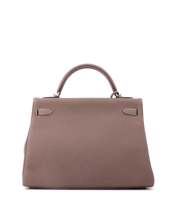 Hermès Kelly 32 Handbag Grey Togo With Palladium Hardware - Etoupe