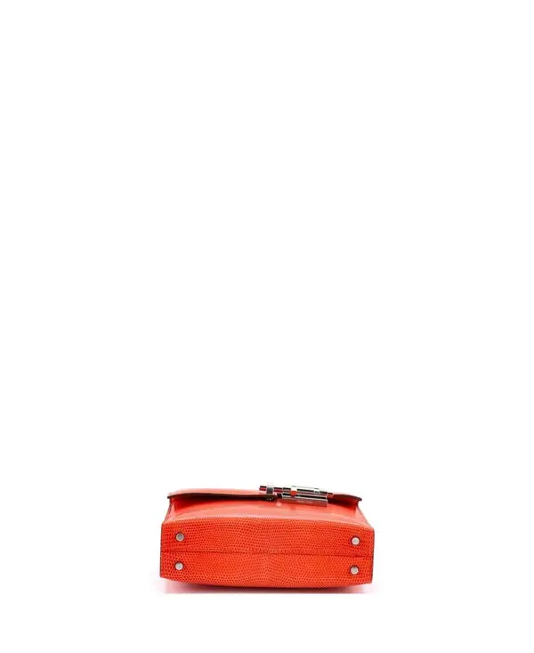 Hermès Mini Verrou Chaine Bag Lizard - Orange