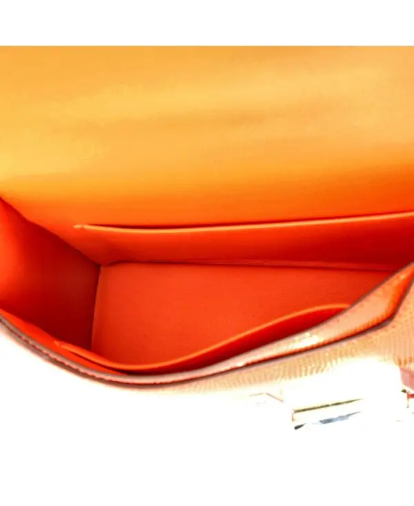 Hermès Mini Verrou Chaine Bag Lizard - Orange