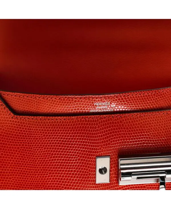 Hermès Mini Verrou Chaine Bag Lizard - Orange
