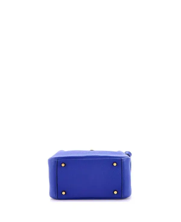 Hermès Mini Lindy Quadrille Bag Clemence With Canvas - Blue