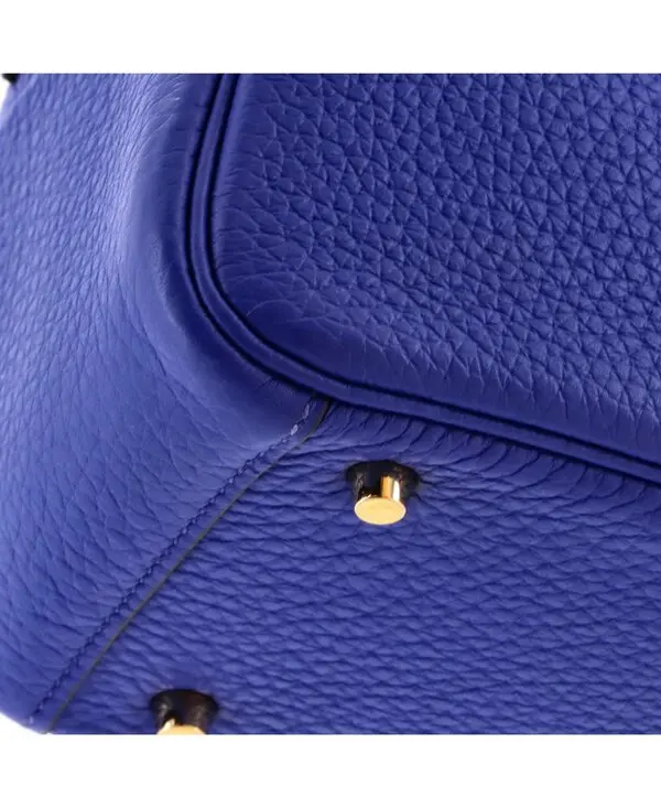 Hermès Mini Lindy Quadrille Bag Clemence With Canvas - Blue