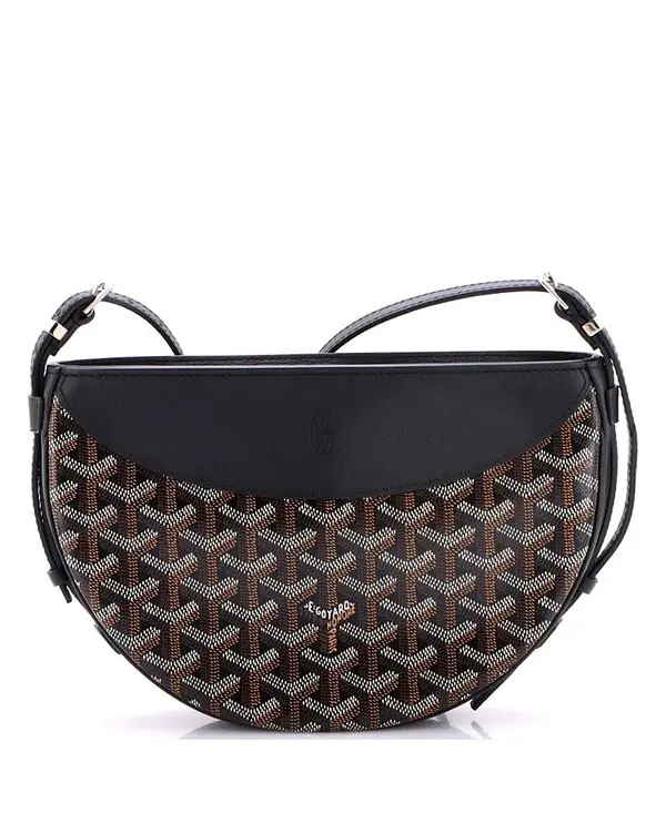 Goyard Hirondelle Shoulder Bag Coated Canvas And Leather - Black