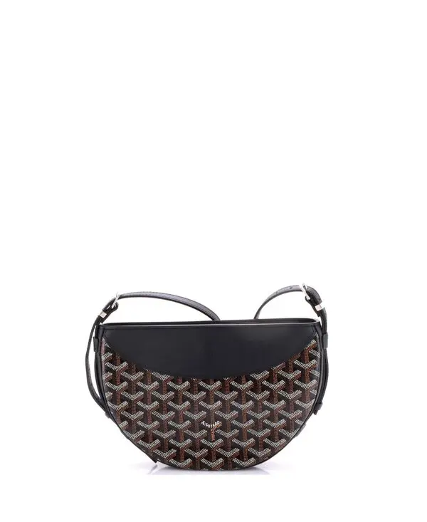 Goyard Hirondelle Shoulder Bag Coated Canvas And Leather - Black