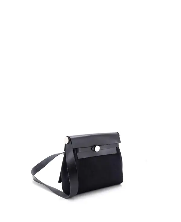 Hermès 20 Herbag Zip Toile And Leather - Black