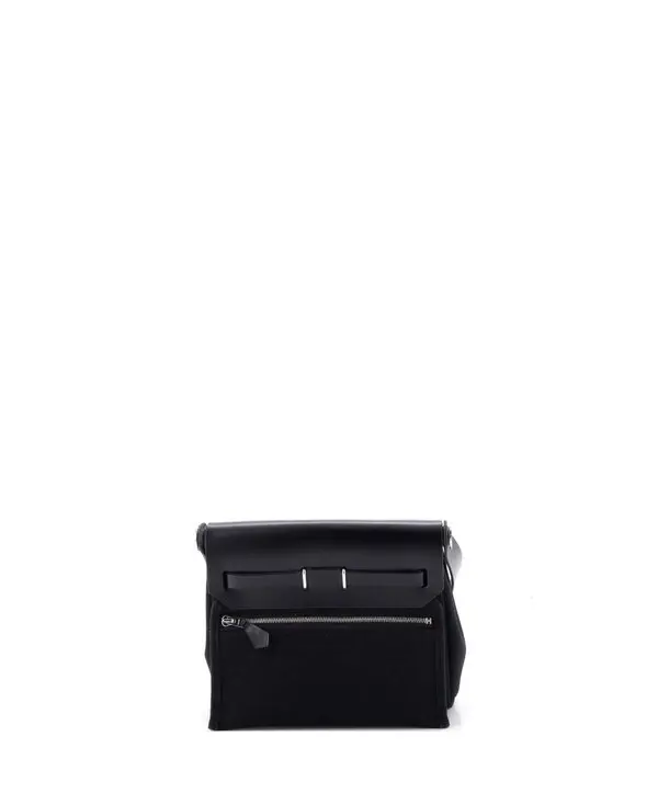 Hermès 20 Herbag Zip Toile And Leather - Black