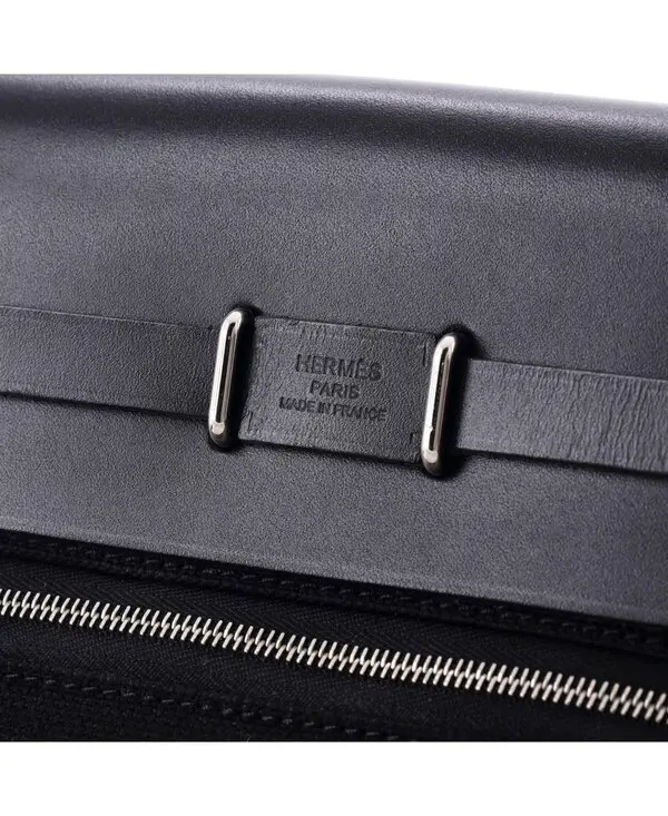 Hermès 20 Herbag Zip Toile And Leather - Black
