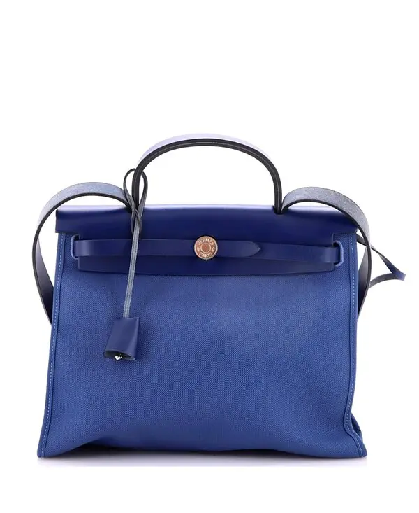 Hermès 31 Herbag Zip Leather And Toile