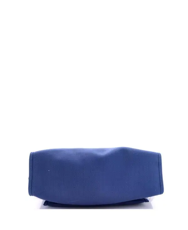 Hermès 31 Herbag Zip Leather And Toile - Blue