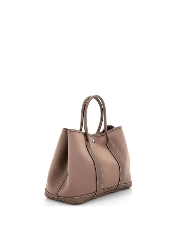 Hermès 30 Garden Party Tote Toile And Leather - Gray