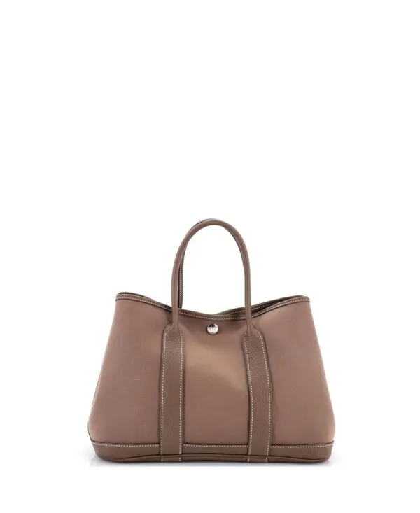Hermès 30 Garden Party Tote Toile And Leather - Gray
