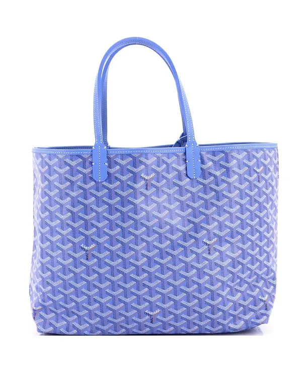 Goyard Pm Saint Louis Reversible Tote Coated Canvas And Printed Canvas - Blue