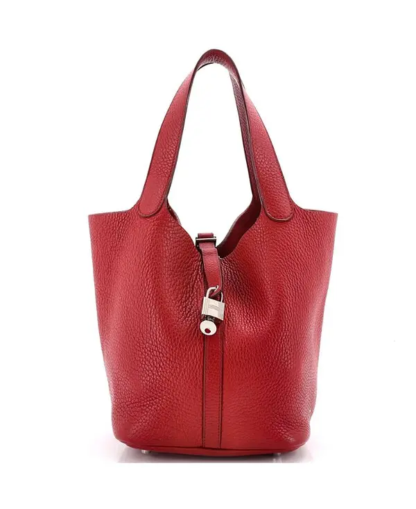 Hermès Mm Picotin Lock Bag Clemence - Red