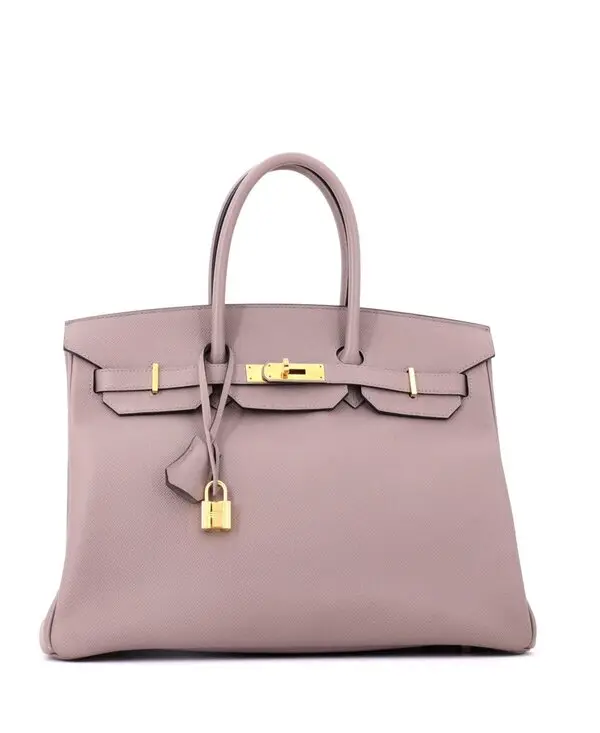 Hermès Birkin 35 Handbag Grey Epsom With Gold Hardware - Gris Asphalte