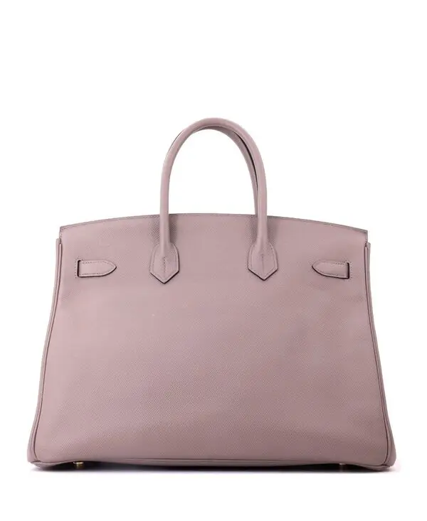 Hermès Birkin 35 Handbag Grey Epsom With Gold Hardware - Gris Asphalte