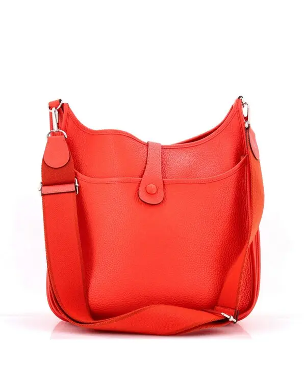 Hermès Gm Evelyne Bag Gen Iii Clemence - Red