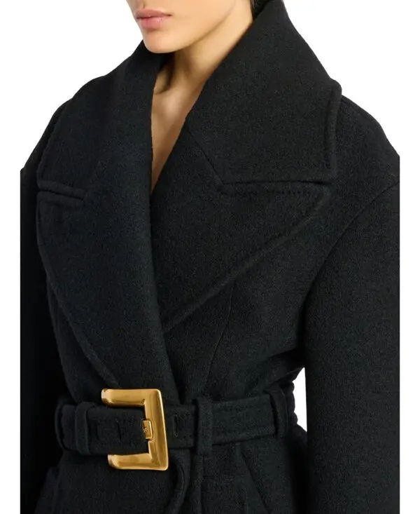 Balmain Belted Wool Pea Coat