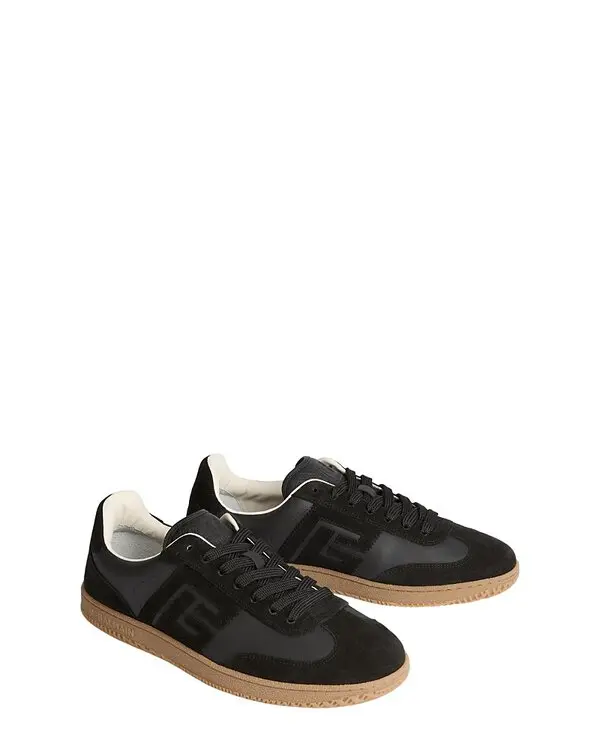 Balmain Swan Suede And Smooth Leather Trainers - Black