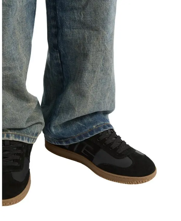 Balmain Swan Suede And Smooth Leather Trainers - Black