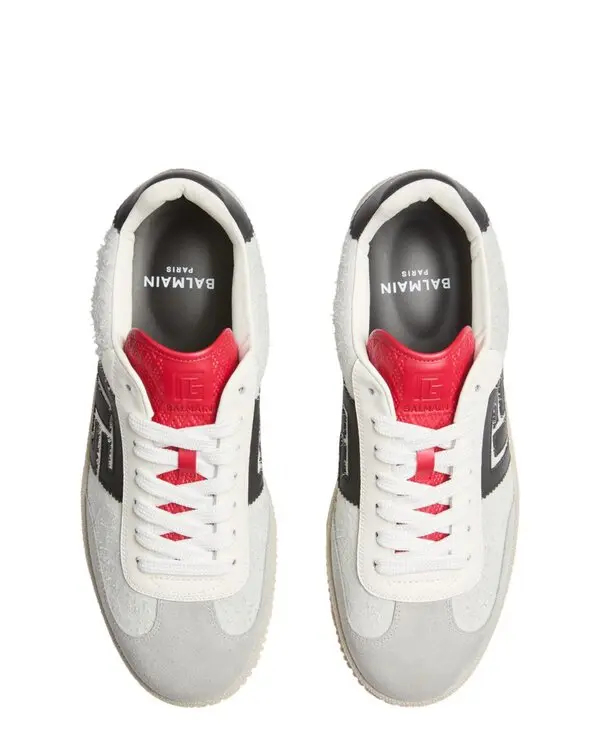 Balmain Swan Suede And Smooth Leather Trainers - Multicolor