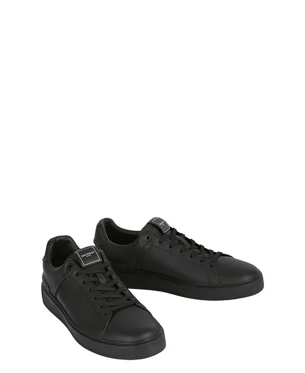 Balmain B-court Smooth Leather Trainers - Black