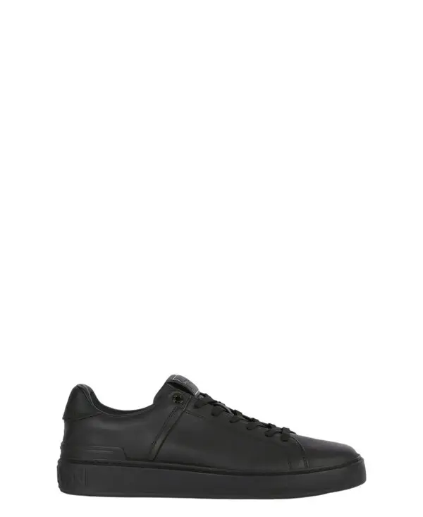 Balmain B-court Smooth Leather Trainers - Black