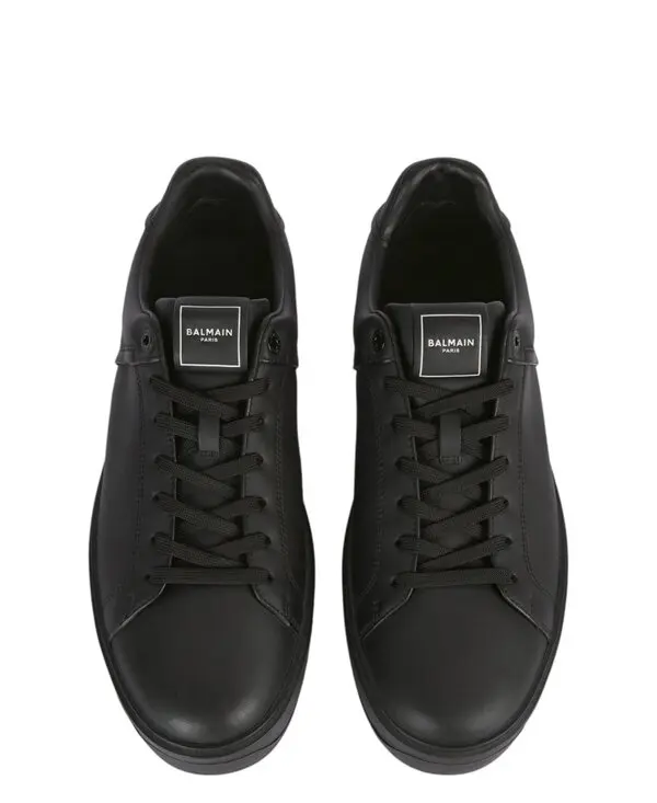 Balmain B-court Smooth Leather Trainers - Black