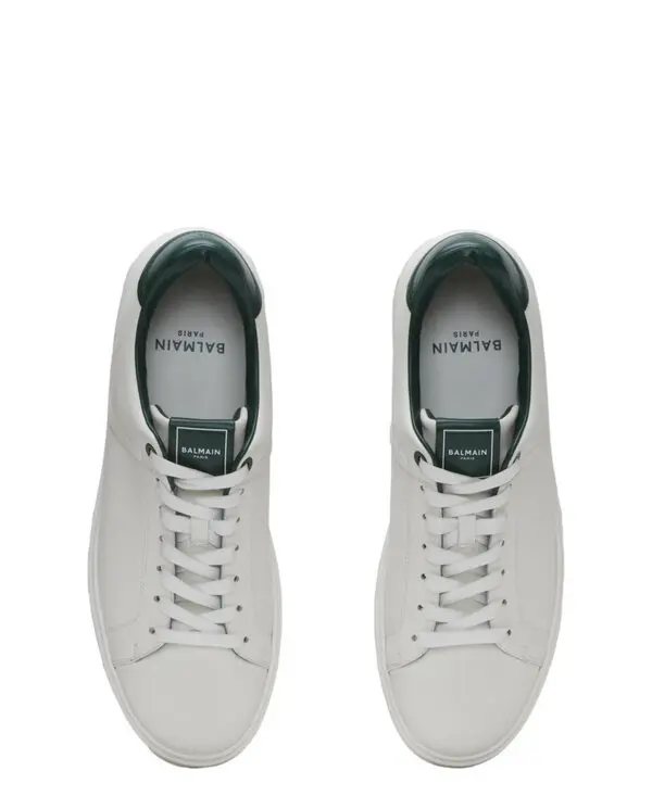 Balmain B-court Smooth Leather Trainers - Green