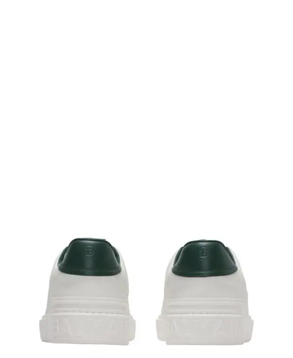 Balmain B-court Smooth Leather Trainers - Green