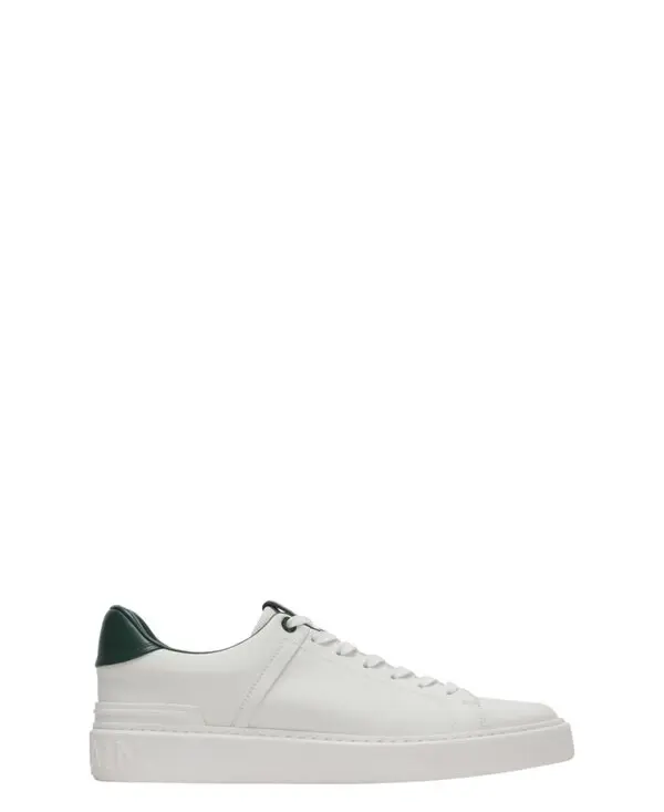 Balmain B-court Smooth Leather Trainers - Green