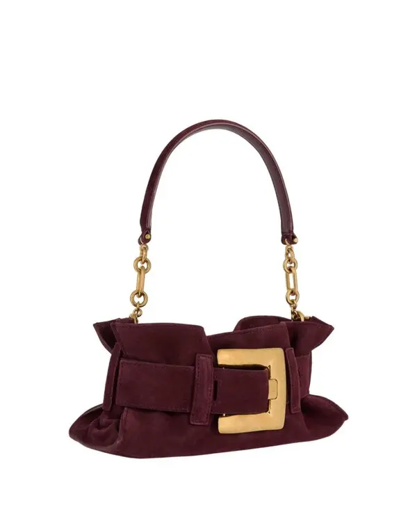 Balmain Anthem Mini Suede Leather Bag - Red