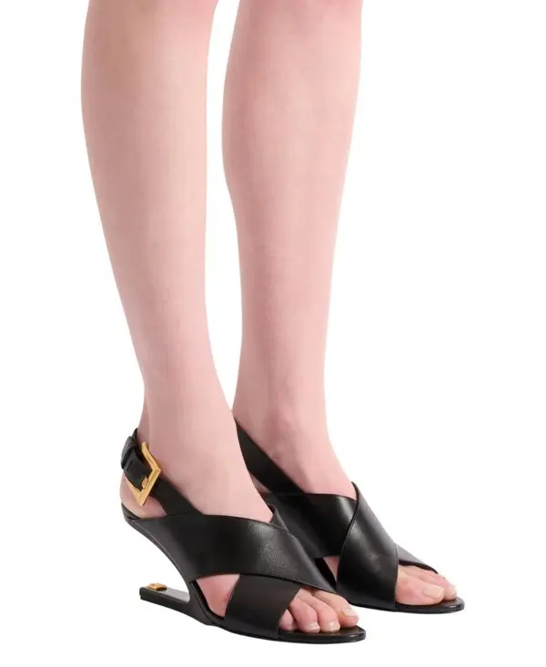 Balmain Anthem Smooth Leather Sandals