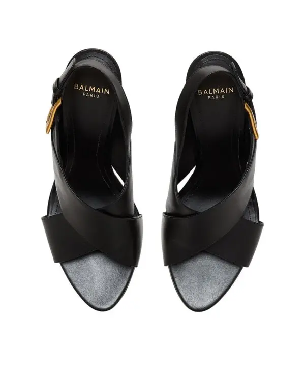 Balmain Anthem Smooth Leather Sandals