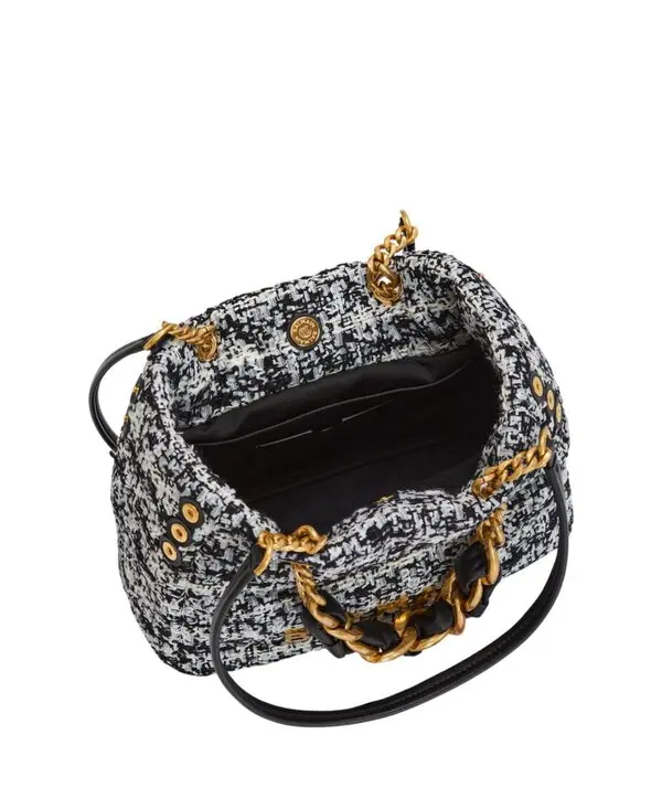 Balmain 1945 Soft Tweed Tote Bag - Black