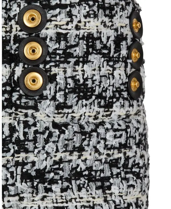 Balmain 1945 Soft Tweed Tote Bag - Black